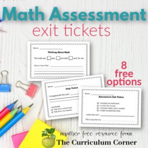 math assessment ticket feature - The Curriculum Corner 4-5-6