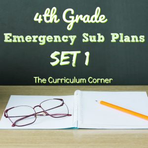 4th Grade Emergency Sub Plans Set 1 from The Curriculum Corner - The ...