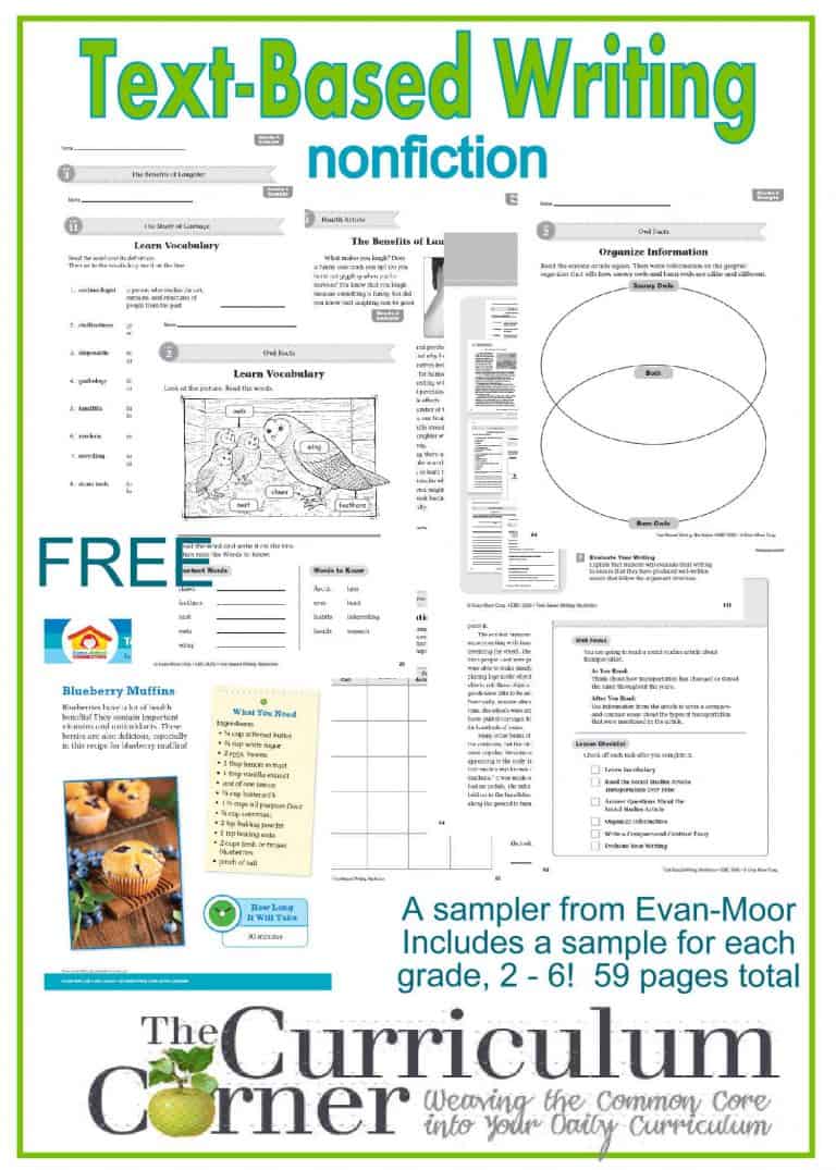 Text-Based Writing Resources & FREEBIE from Evan-Moor! - The Curriculum ...