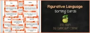 FREE Figurative Language Sorting Cards from The Curriculum Corner ...