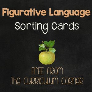 FREE Figurative Language Sorting Cards from The Curriculum Corner ...