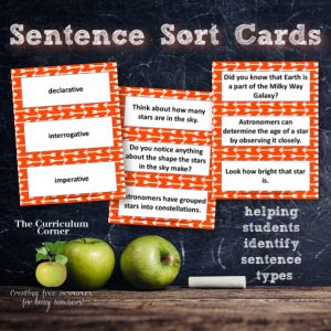 sentence sort cards 1 feature - The Curriculum Corner 4-5-6