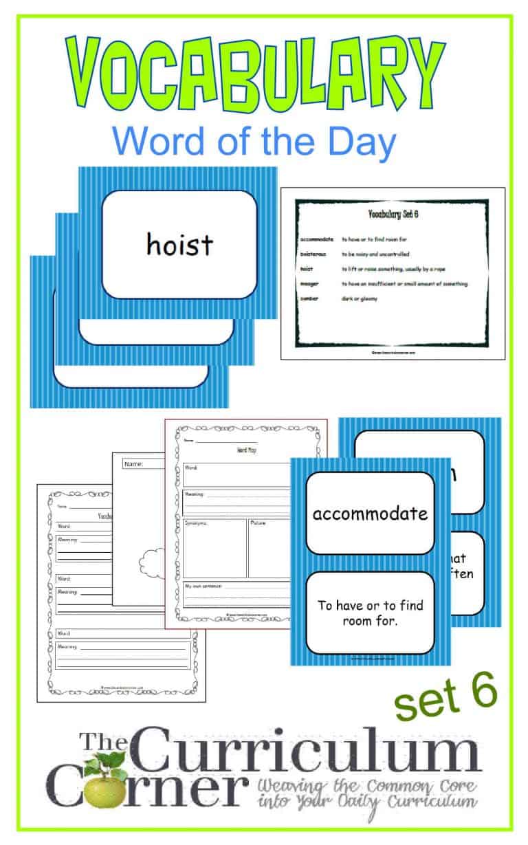 Vocabulary Word of the Day Set 6 - The Curriculum Corner 4-5-6