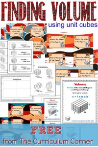 Finding Volume Using Unit Cubes - The Curriculum Corner 4-5-6