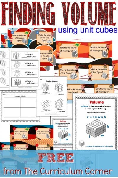 Finding Volume Using Unit Cubes - The Curriculum Corner 4-5-6