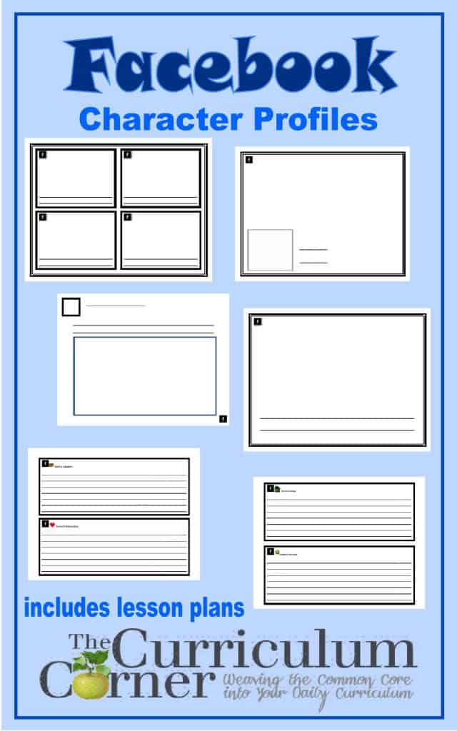 Facebook Character Profiles w/ lesson plans FREE from The Curriculum ...