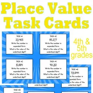 4th & 5th Grade Place Value Task Cards free from The Curriculum Corner ...