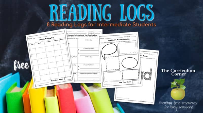Weekly Reading Logs - The Curriculum Corner 4-5-6