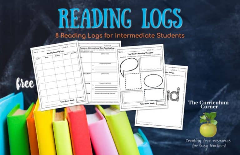 Weekly Reading Logs - The Curriculum Corner 4-5-6
