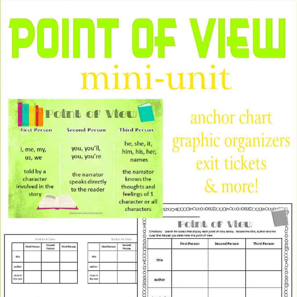 Point of View in Reading Mini-Unit FREE includes graphic organizers ...