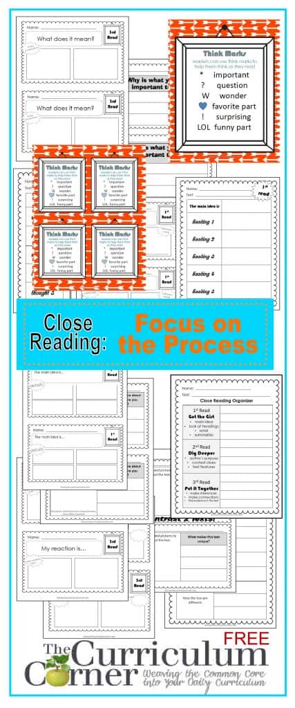 Close Reading: Focus on the Process | Graphic Organizers, Exit Tickets ...