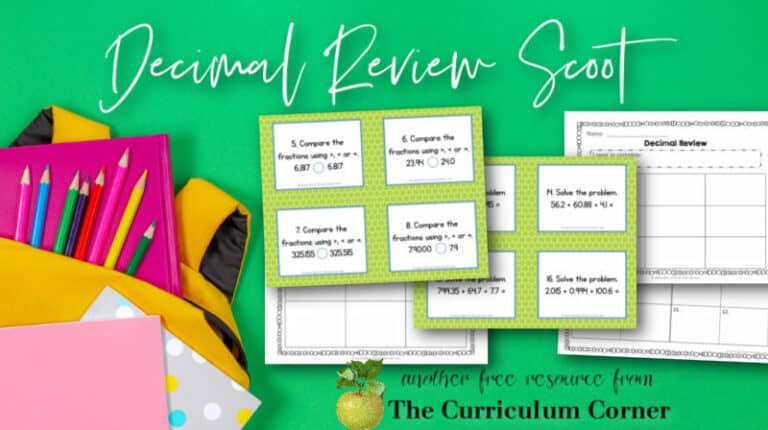 decimal review scoot fb - The Curriculum Corner 4-5-6
