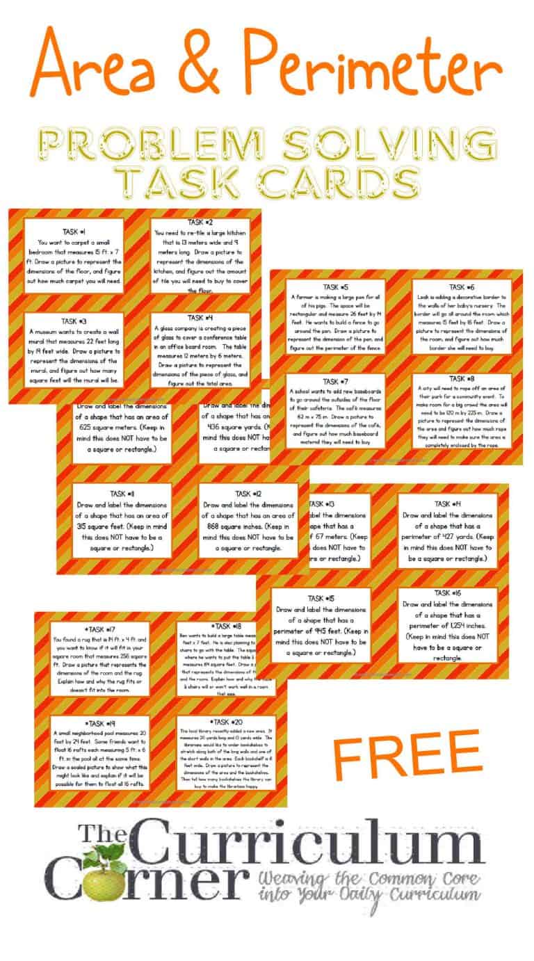 Area & Perimeter Task Cards - The Curriculum Corner 4-5-6