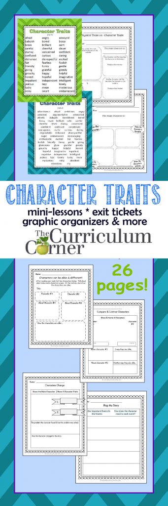 Character Traits Mini-lessons, Graphic Organizers, Exit Tickets FREE ...