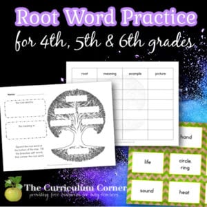 root word practice 1 feature - The Curriculum Corner 4-5-6