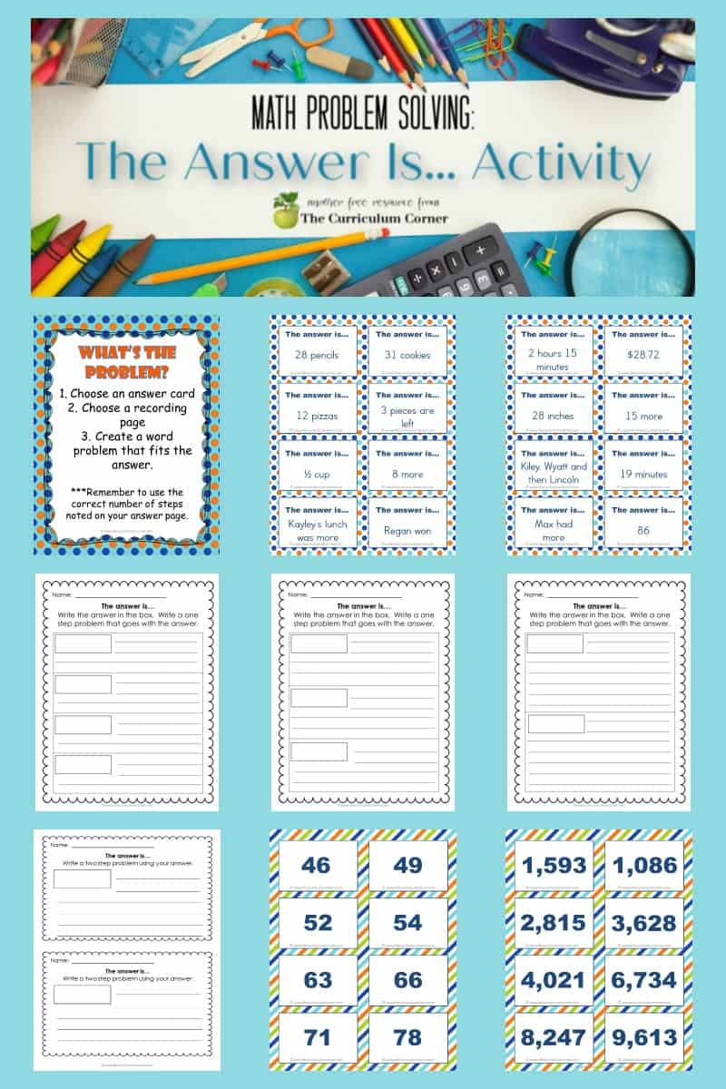 The answer is... Problem Solving Center - The Curriculum Corner 4-5-6