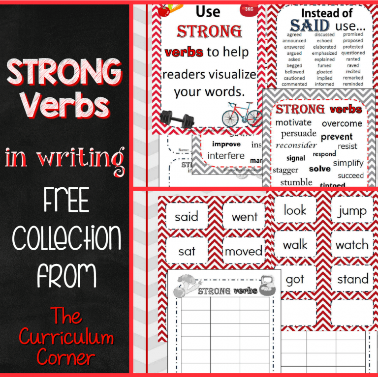 FREEBIE! Strong verbs in writing workshop FREEBIE from The Curriculum ...