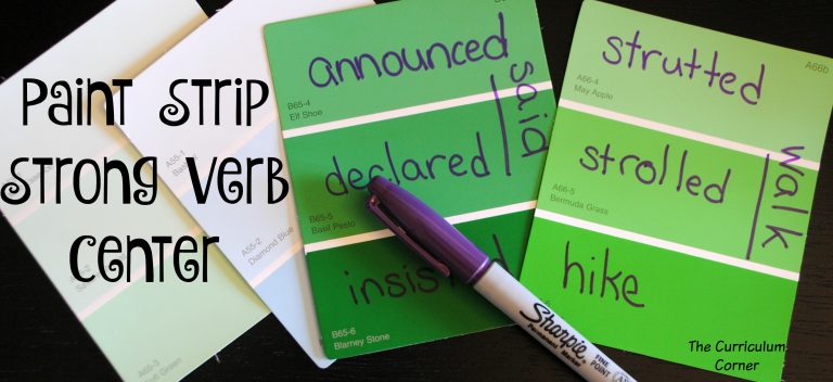 STRONG Verbs in Writing - The Curriculum Corner 4-5-6