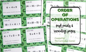 Order of Operations Task Cards - The Curriculum Corner 4-5-6