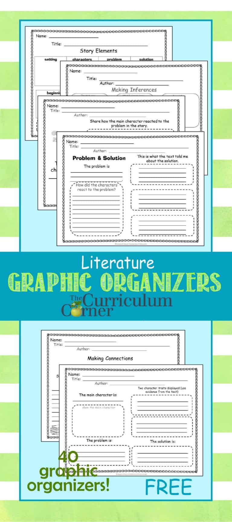 40 Literature Graphic Organizers for 4th & 5th grades free from The ...