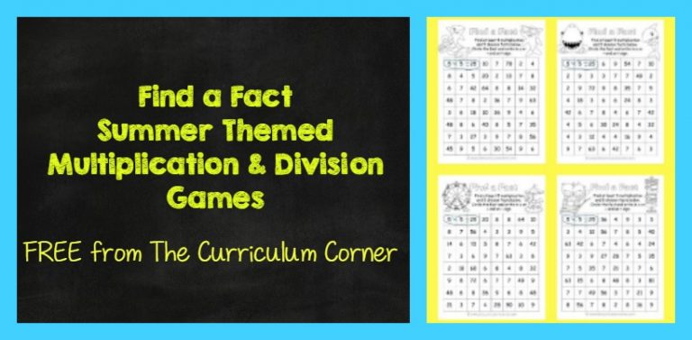 Find a Fact Multiplication/Division - The Curriculum Corner 4-5-6