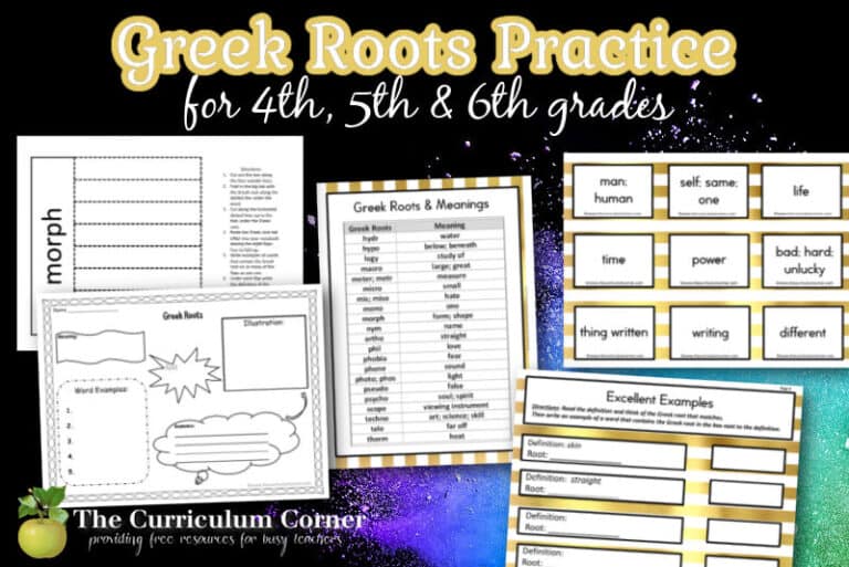 Greek Roots Resources - The Curriculum Corner 4-5-6