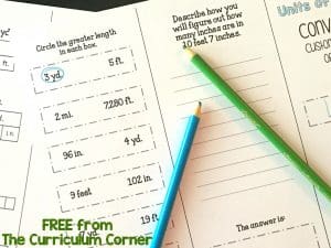 Converting Units of Length Brochure - The Curriculum Corner 4-5-6