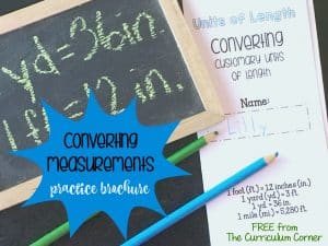 Converting Units of Length Brochure - The Curriculum Corner 4-5-6