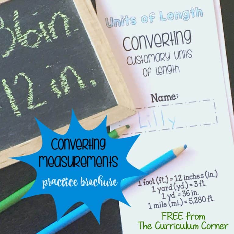 FREEBIE! Converting Units of Measure Math Practice Brochure from The ...