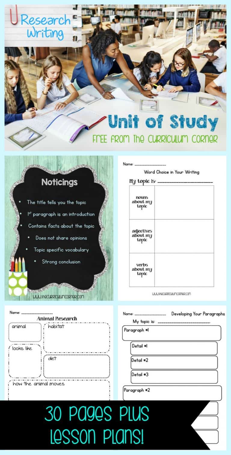 Writing Research Papers - The Curriculum Corner 4-5-6