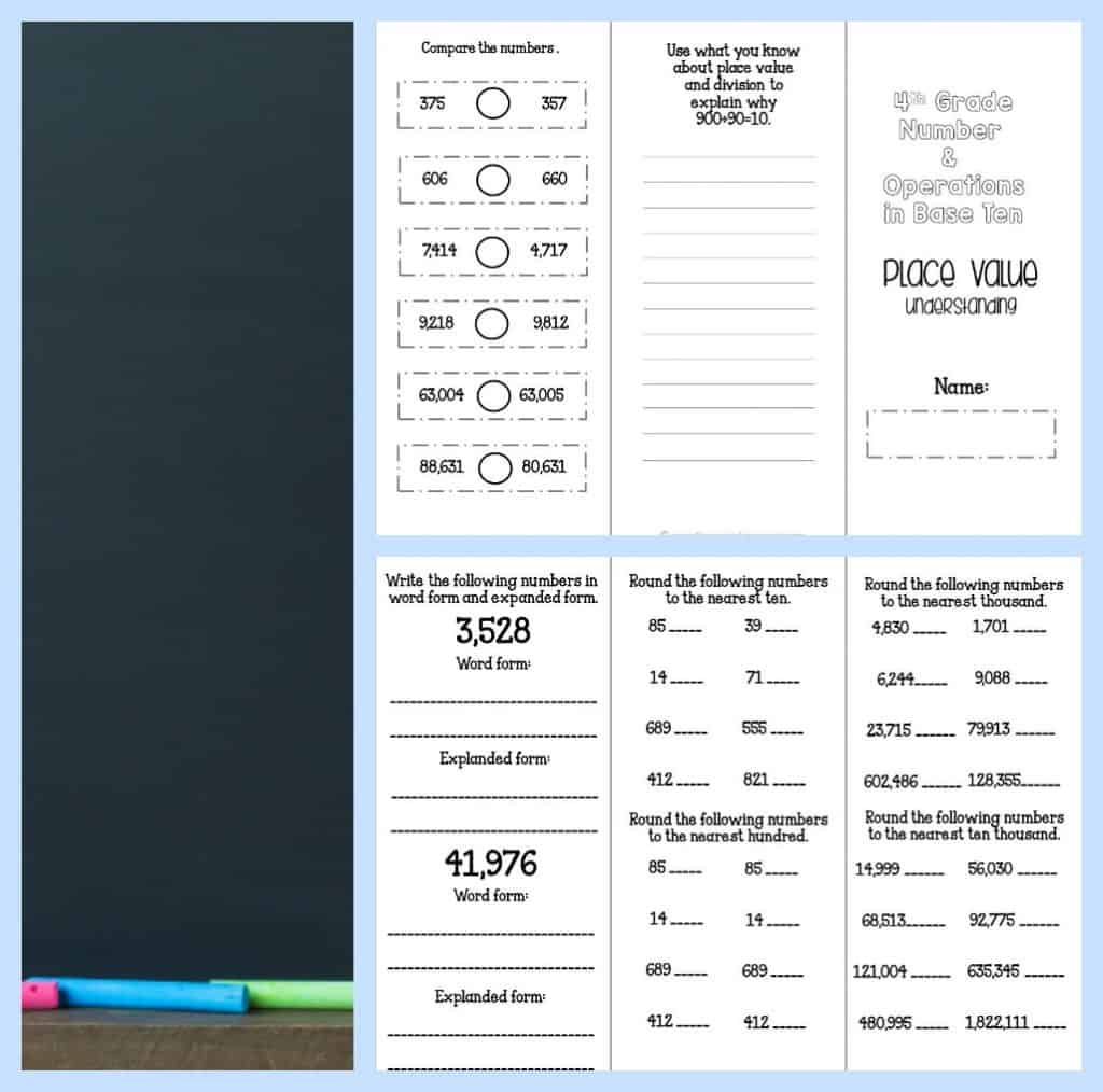 FREE Base Ten Place Value Brochure to Meet 4th Grade Math Standards ...