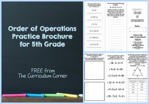 Order of Operations Brochure (5th) - The Curriculum Corner 4-5-6