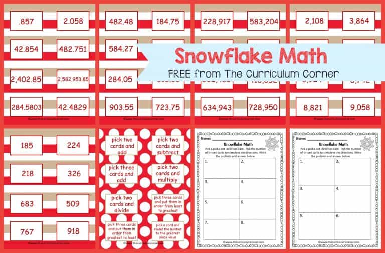 Frosty Fun Winter Math Centers - The Curriculum Corner 4-5-6