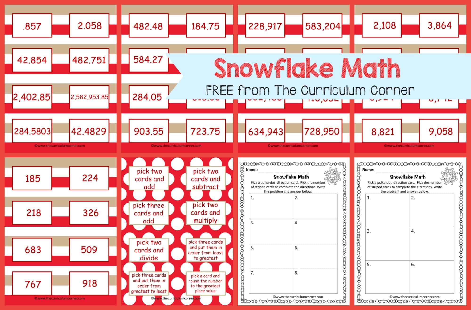 Frosty Fun Winter Math Centers - The Curriculum Corner 4-5-6