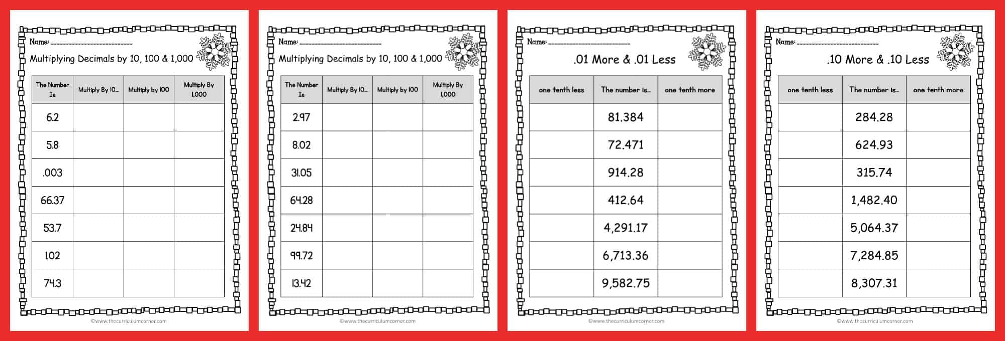 Frosty Fun Winter Math Centers - The Curriculum Corner 4-5-6