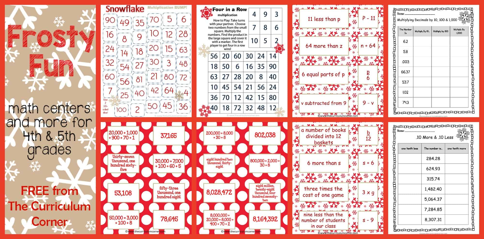 Frosty Fun Winter Math Centers - The Curriculum Corner 4-5-6