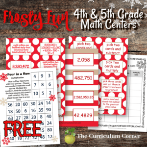 frosty fun math 456 feature - The Curriculum Corner 4-5-6