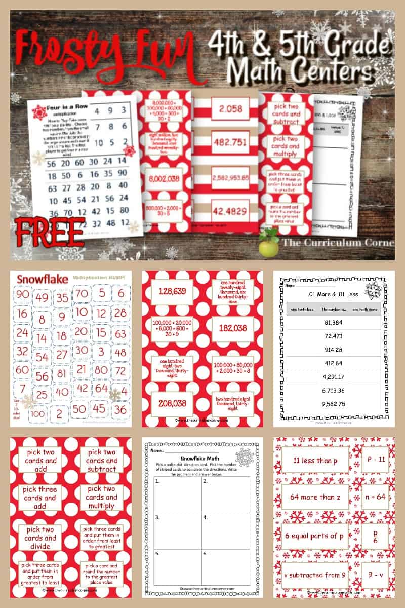 Frosty Fun Winter Math Centers - The Curriculum Corner 4-5-6