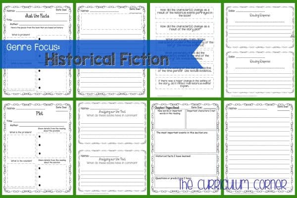 FREE Historical Fiction Reading Collection from The Curriculum Corner ...