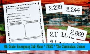 4th Grade Sub Plans - Set 2 - The Curriculum Corner 4-5-6