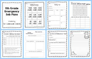 5th Grade Sub Plans - Set 2 - The Curriculum Corner 4-5-6