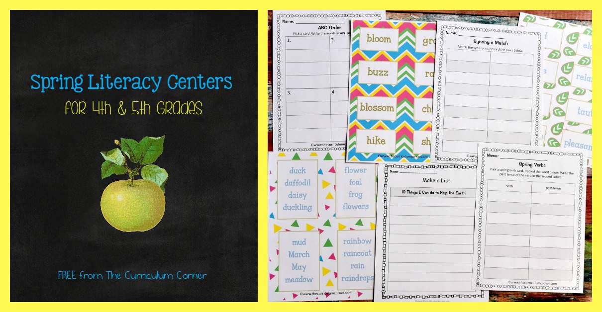 FREE Spring Literacy Centers from The Curriculum Corner - The ...