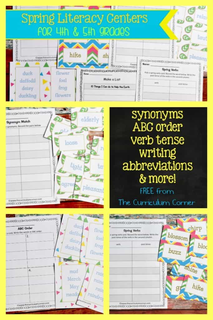 FREE Spring Literacy Centers for 4th & 5th Grades - The Curriculum ...