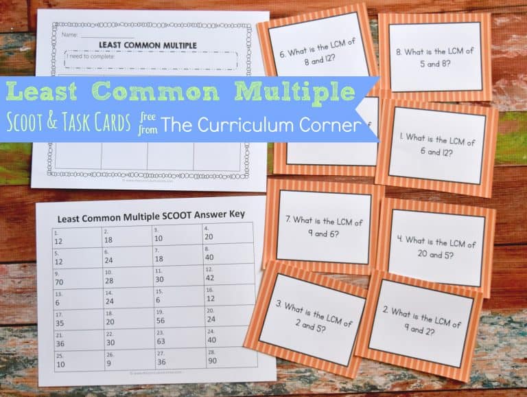 Least Common Multiple Scoot - The Curriculum Corner 4-5-6
