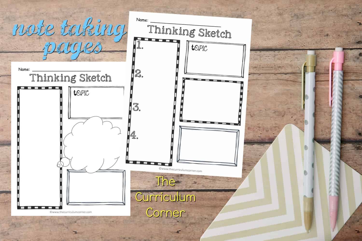 Thinking Sketch Note Pages - The Curriculum Corner 4-5-6