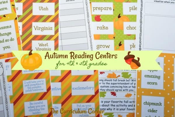 Autumn Reading Centers - The Curriculum Corner 4-5-6