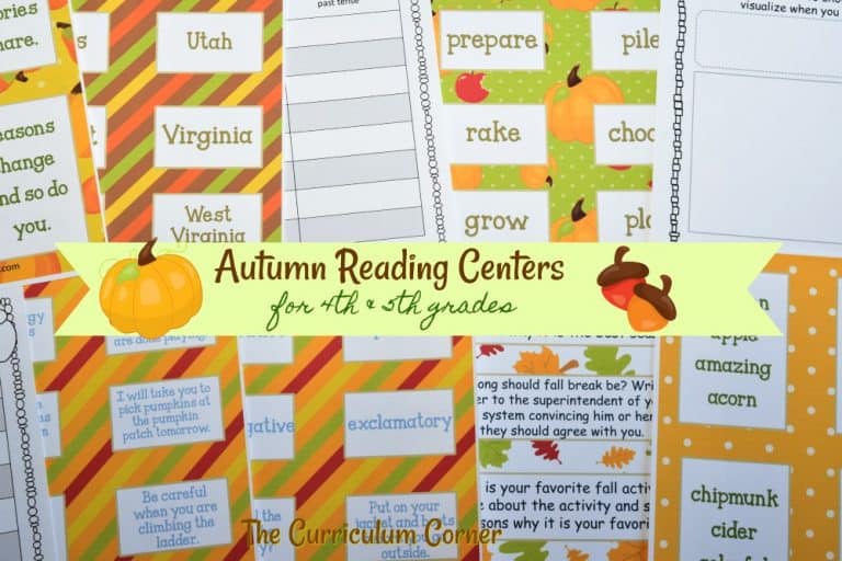 Autumn Reading Centers - The Curriculum Corner 4-5-6
