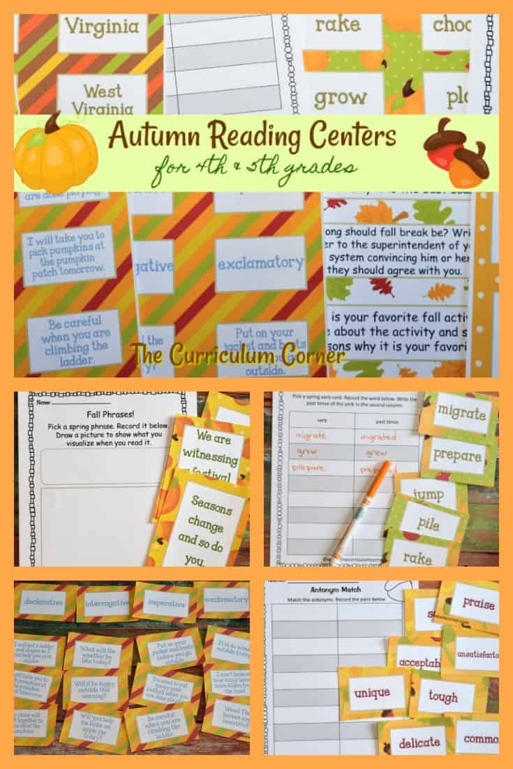 Autumn Reading Centers - The Curriculum Corner 4-5-6