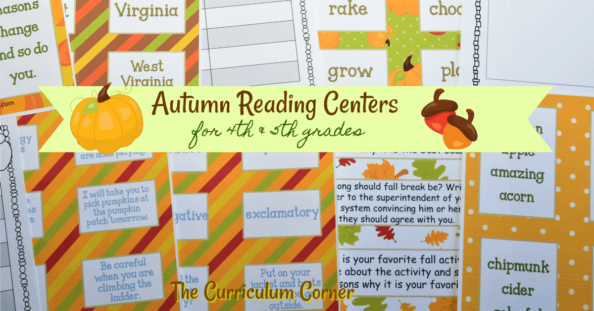 Autumn Reading Centers - The Curriculum Corner 4-5-6