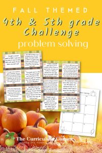 Fall Problem Solving Challenge Cards - The Curriculum Corner 4-5-6